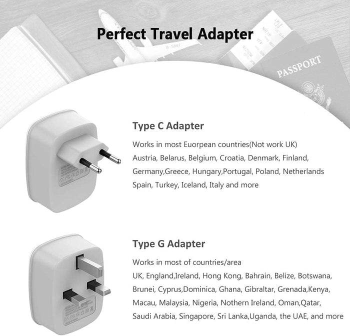 TESSAN All European Travel Plug Adapter Kit, International Power Outle