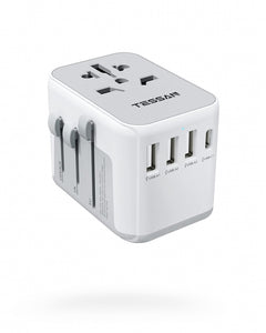 International Travel Plug Adaptor with 4 USB Ports (Fast Charging PD 1